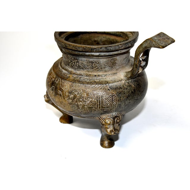 Ming Style Bronze Incense Burner, Chinese Temple Censer Model | Chairish