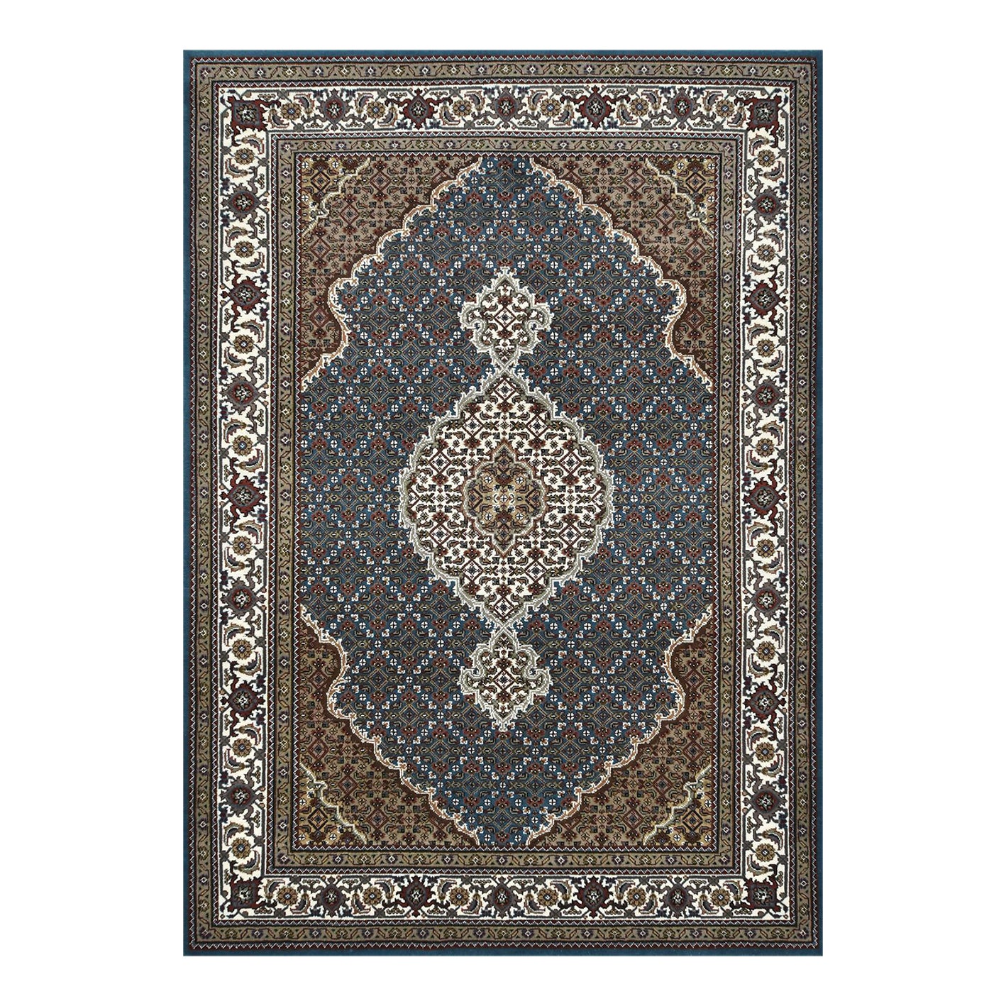 Fine Oriental Rug 4'11'' X 7' Blue Wool Traditional Hand-Knotted Carpet ...