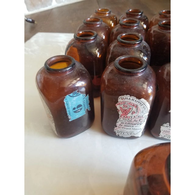 20 Antique European Amber Glass Containers | Chairish