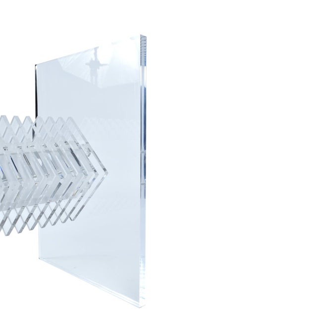 Rectangular Clear Acrylic Lucite Dining Table With Diamond Shaped Prism ...