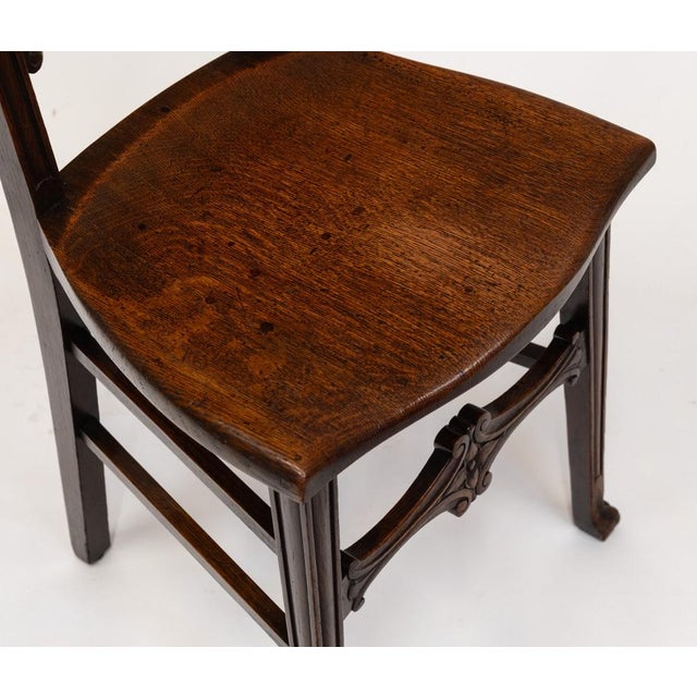 English Edwardian Oak Side Chair with Carved Green Man, 1890s | Chairish