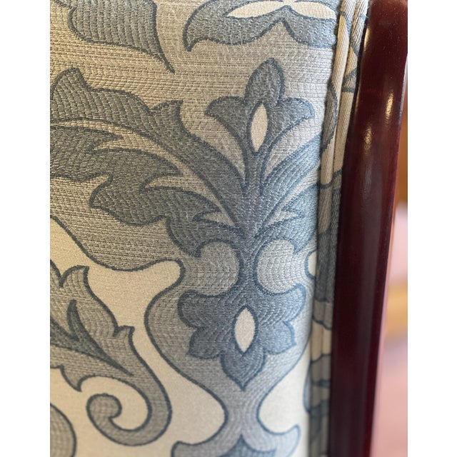 1960s Upholstered Cherry Rocking Chair | Chairish