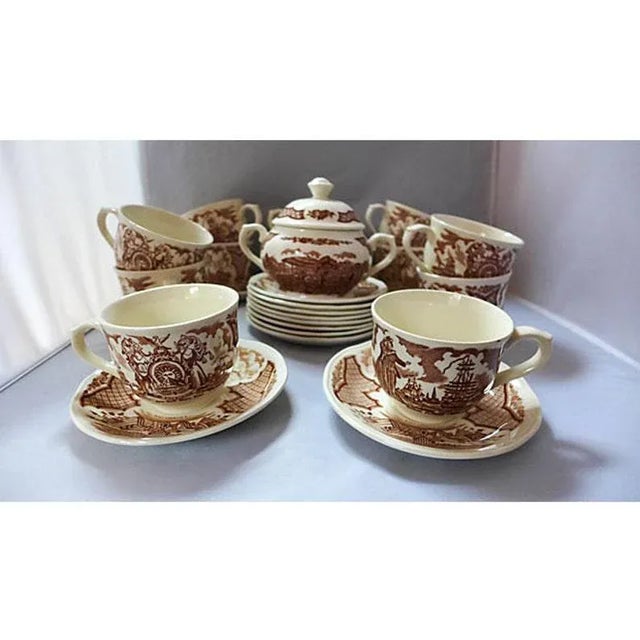 Vintage Staffordshire England " Fair Winds" Tea Set 25 Pieces | Chairish