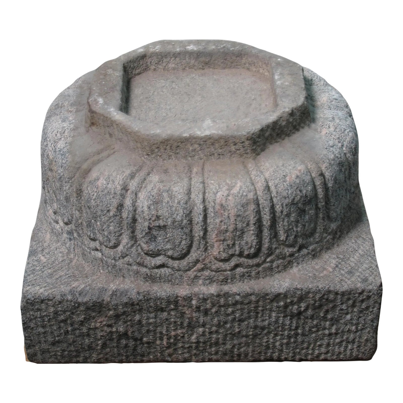 Antique Chinese Hand Carved Stone Pedestal | Chairish