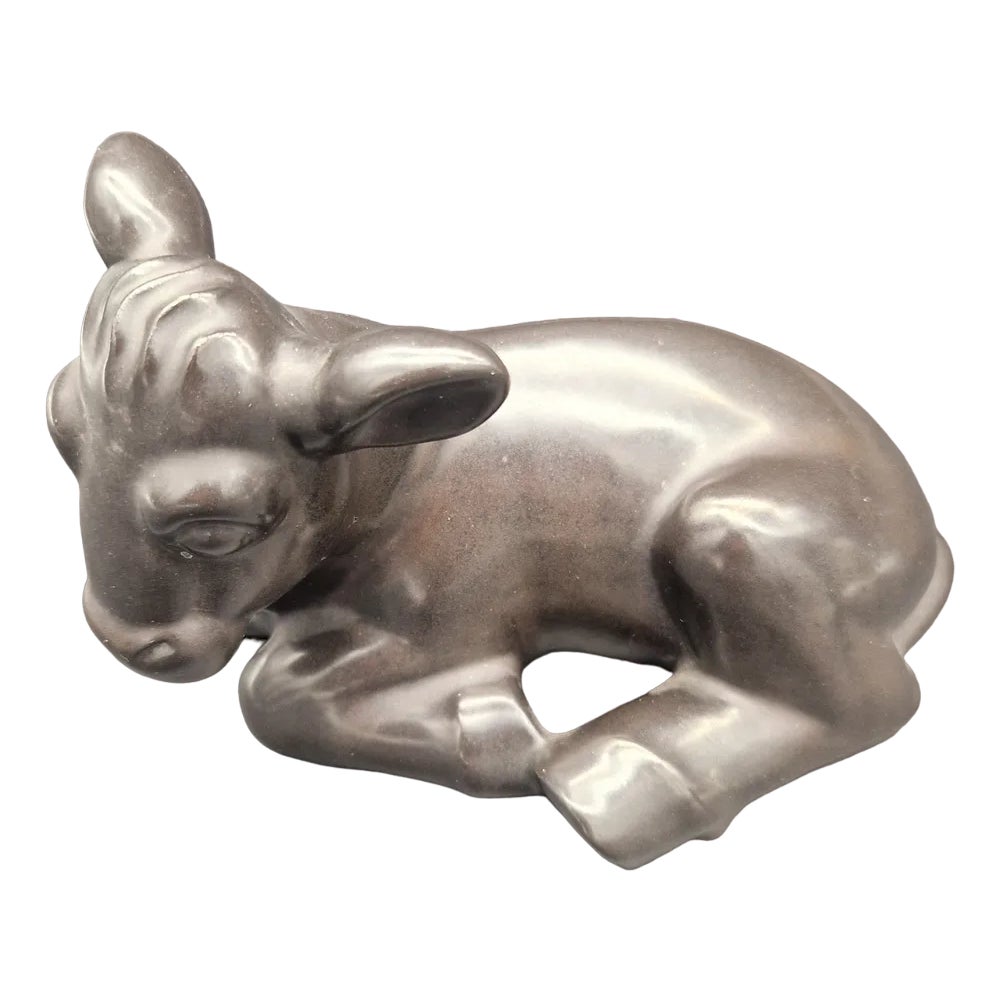 Ceramic Calf Figurine by Ludwig König for the Majolika Karlsruhe, 1930 ...