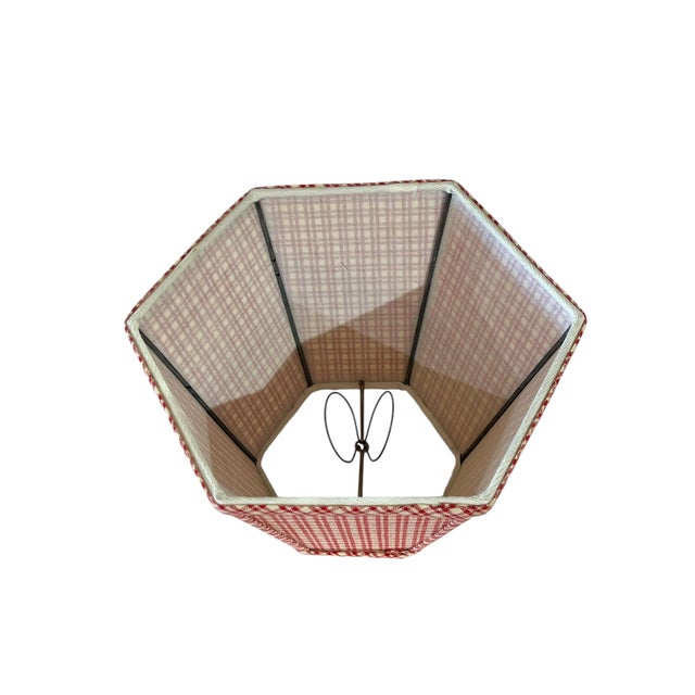Vintage Red Gingham Check Clip on Lamp Shade | Chairish