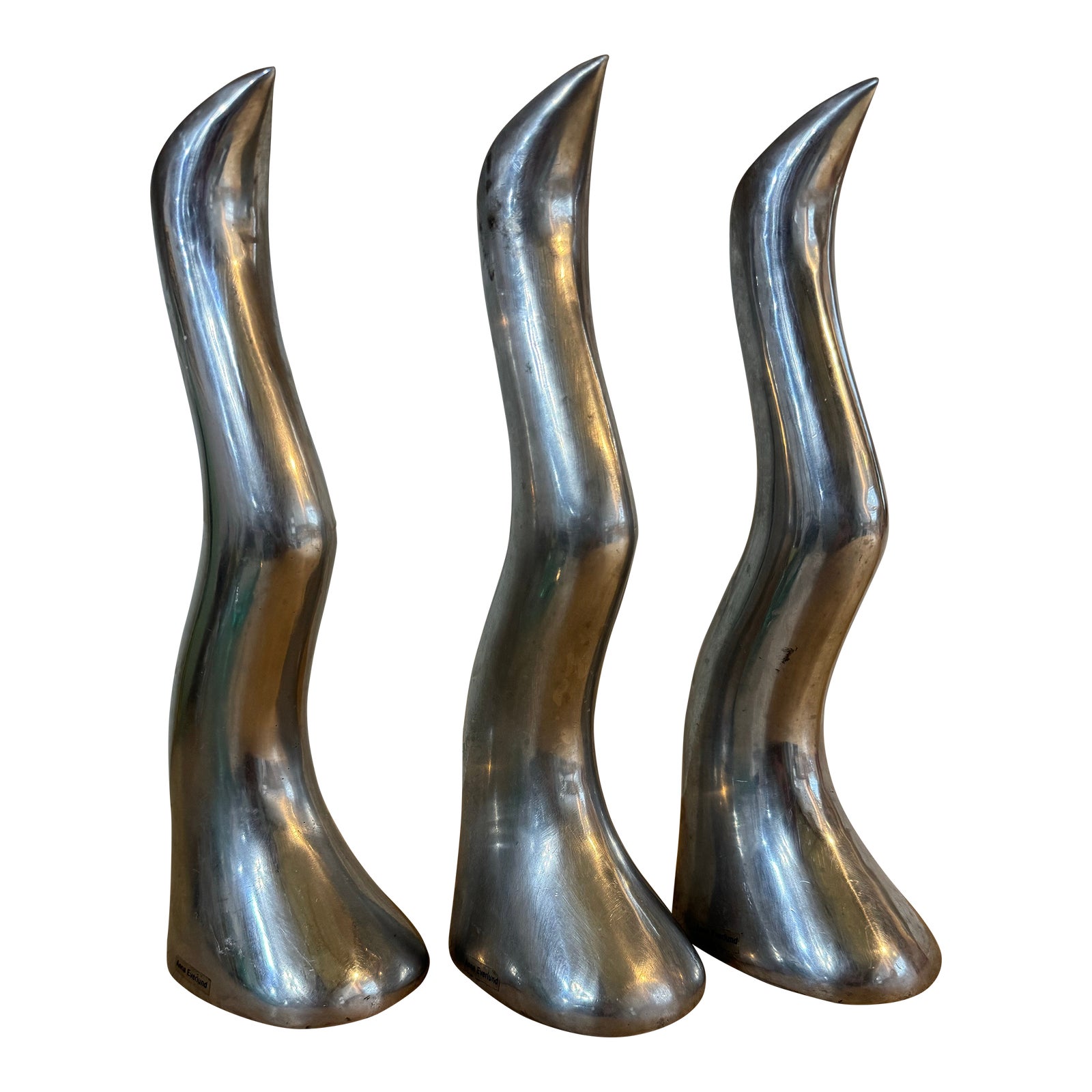1980s Aluminum Candlesticks by Anna Everlund - Set of 3 | Chairish