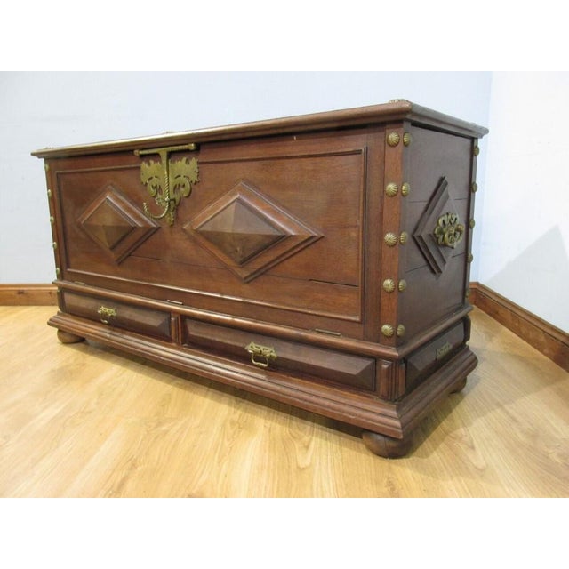 19th Century Colonial Coffer Trunk Padauk Cabinet | Chairish