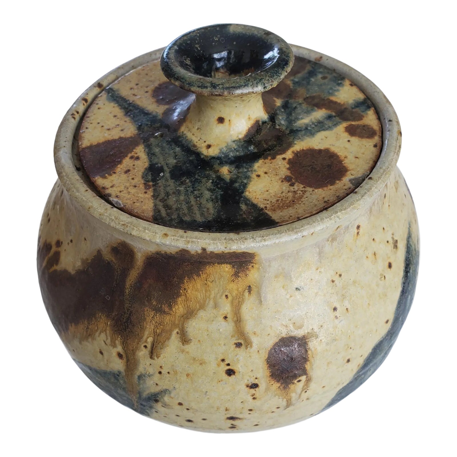 Vintage Studio Pottery Jar With Lid | Chairish