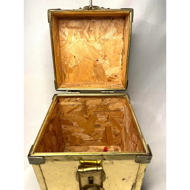 Vintage Nautical Style Polished Brass Trunk, Small | Chairish