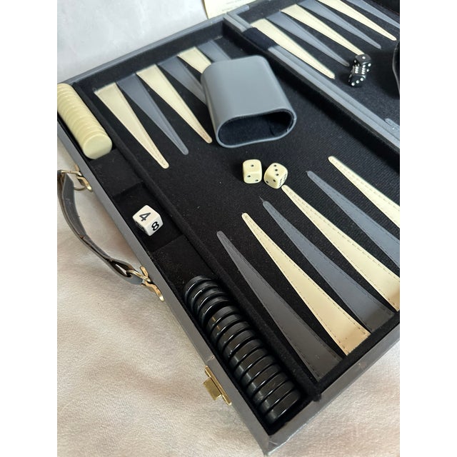 Vintage Cardinal Gray, Black & White Backgammon Game Set | Chairish