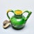 French Green Water Jug With Wooden Lid | Chairish