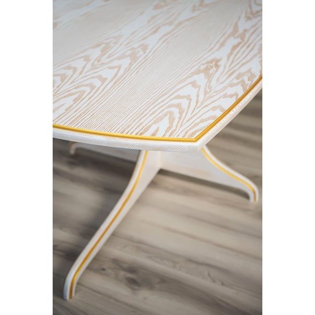 Mid-Century Style Edna Wood White Dining Table | Chairish