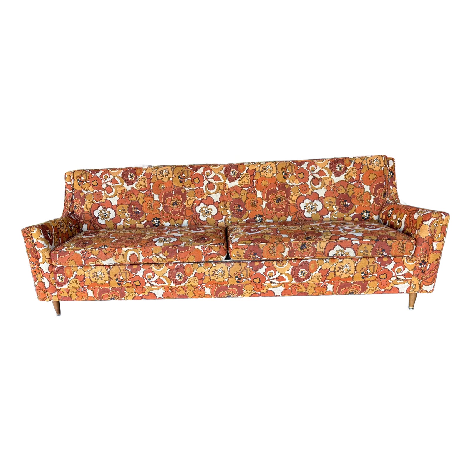 Mid Century Rowe Floral Sleeper Sofa | Chairish