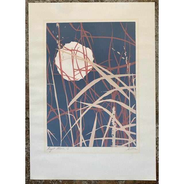 1970s Michael Joe Helton Night Moon Serigraph | Chairish