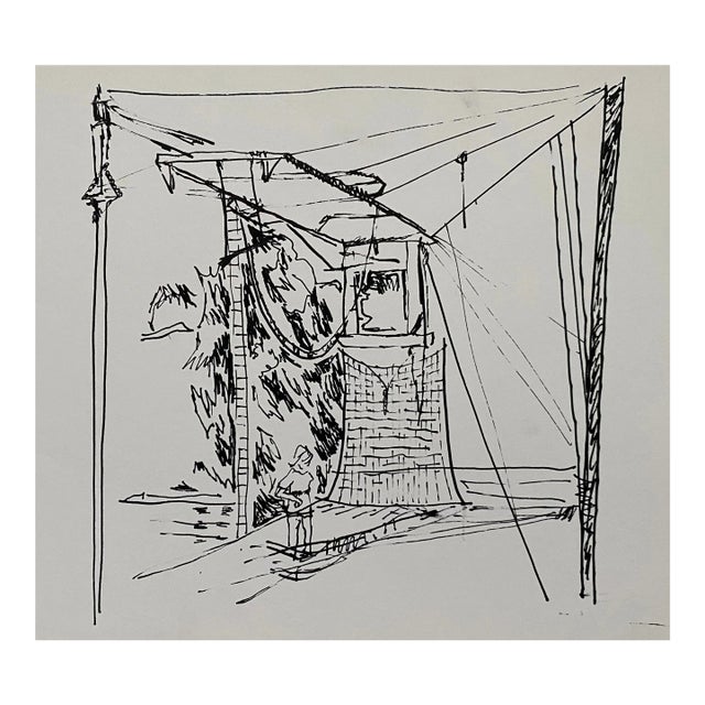 Ron Yrabedra Landscape Ink Drawing | Chairish