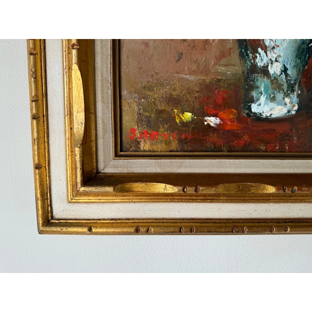 1970s Vintage Edward Barton Impressionist Floral Still Life Painting ...