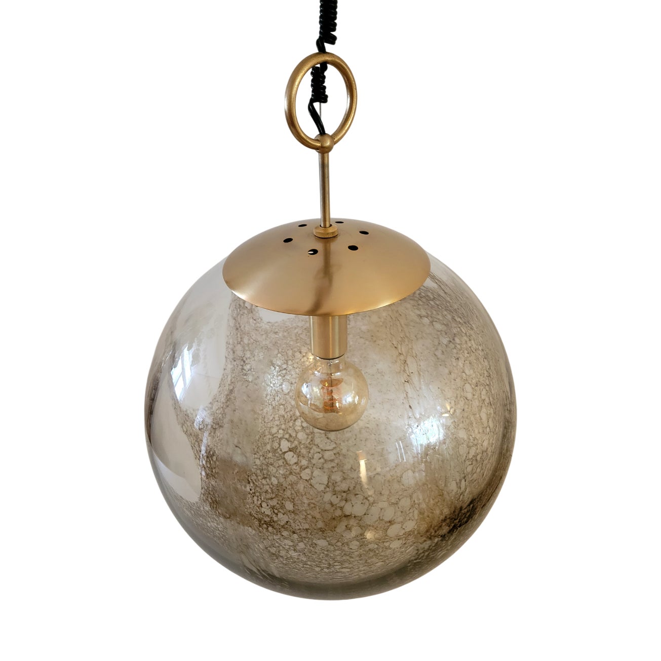 Smoked Murano Glass Bubble Globe from La Murrina, 1970s | Chairish