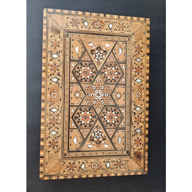 Vintage Middle Eastern Syrian Damascus Arabesque Mosaic Marquetry ...