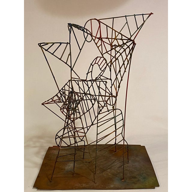 Mid Century Modern Abstract Wire Rod Sculpture | Chairish