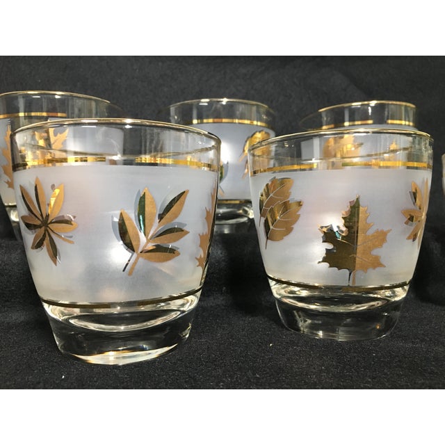 1963 Vintage Mid Century Libby Glass Co Golden Foliage Old Fashioned Glasses Set Of 6 Chairish