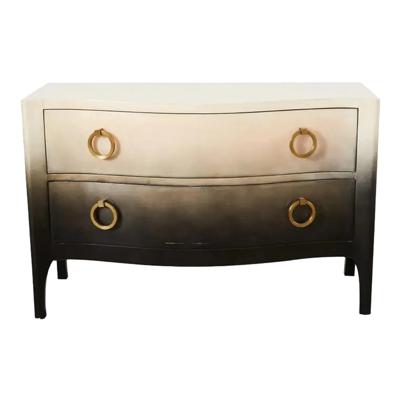 Scala Parchment Goatskin Trapu Gradient Ombre Chest Commode | Chairish