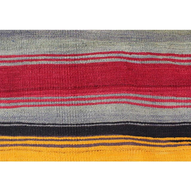 Mid 20th Century Bright & Colorful Vintage Turkish Kilim Rug in Stripes ...