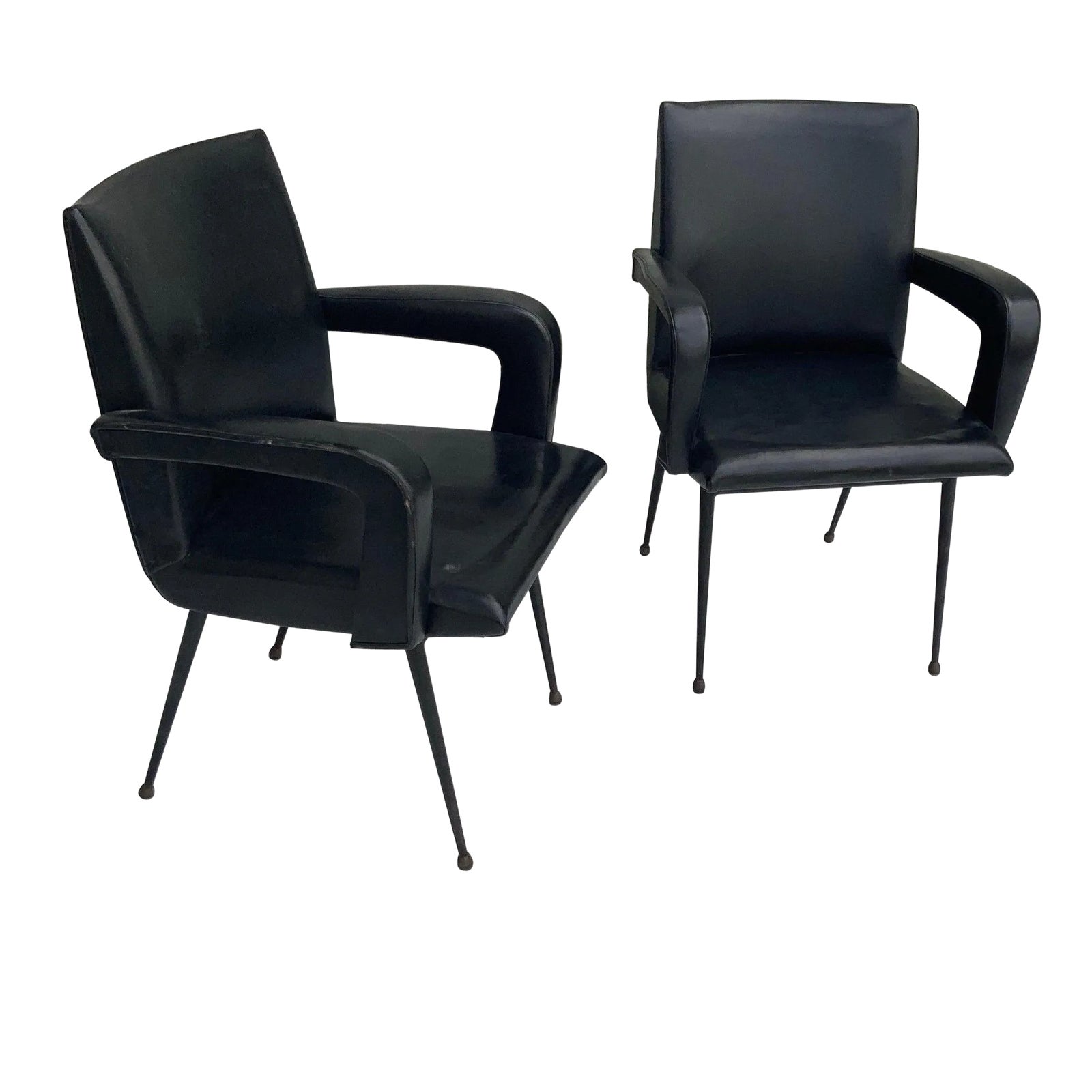 Jacques Adnet Style Armchair, circa 1960 - A Pair | Chairish