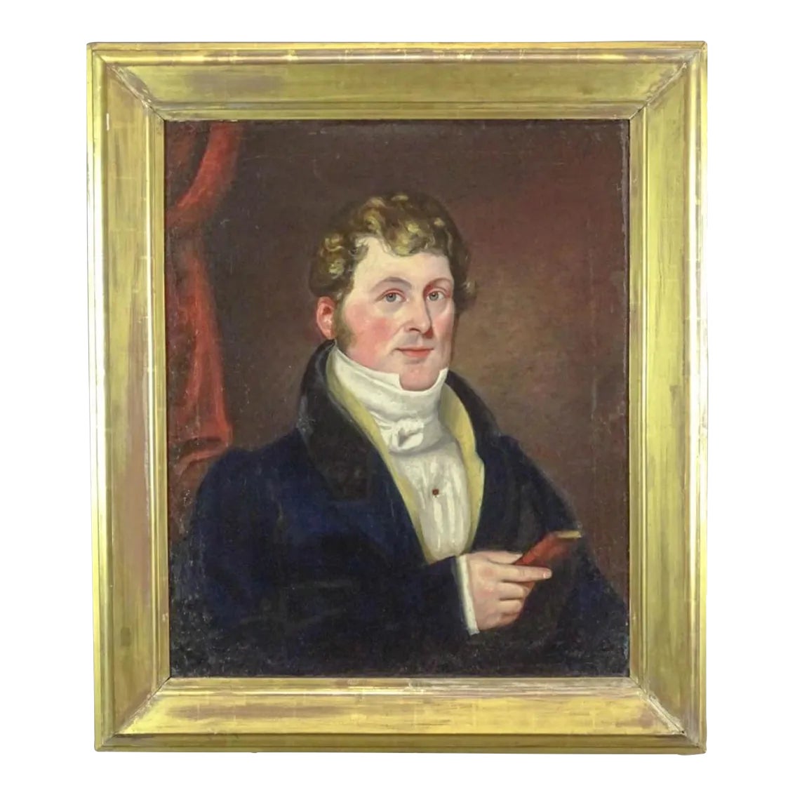 Mather Brown 19th Century Portrait Oil Painting of a Gentleman | Chairish