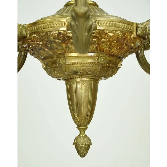 Restored Antique French Bronze Ornate 6 Arm Chandelier | Chairish