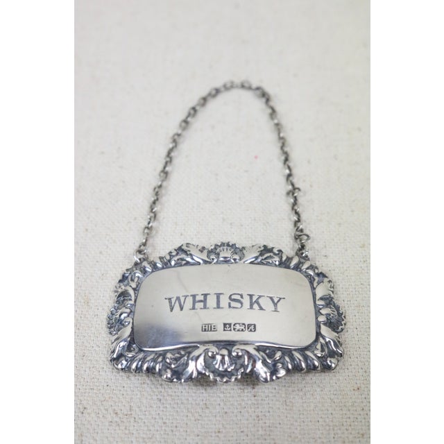 English Silver Bottle Tags - Set of Three | Chairish
