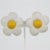 Kaso Carved Lucite Pair of Clip Earrings Oversized Daisy Flower | Chairish