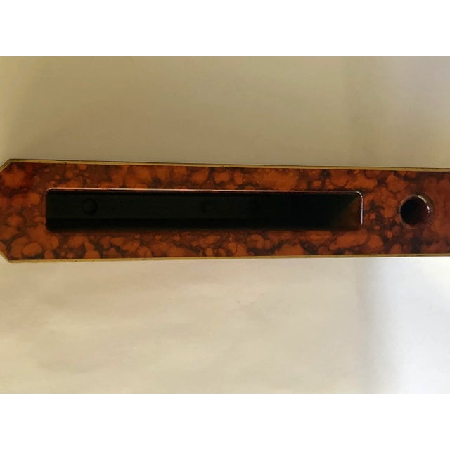 Mid 20th Century Faux Tortoise Shell Lacquer Pen and Pad Holder | Chairish