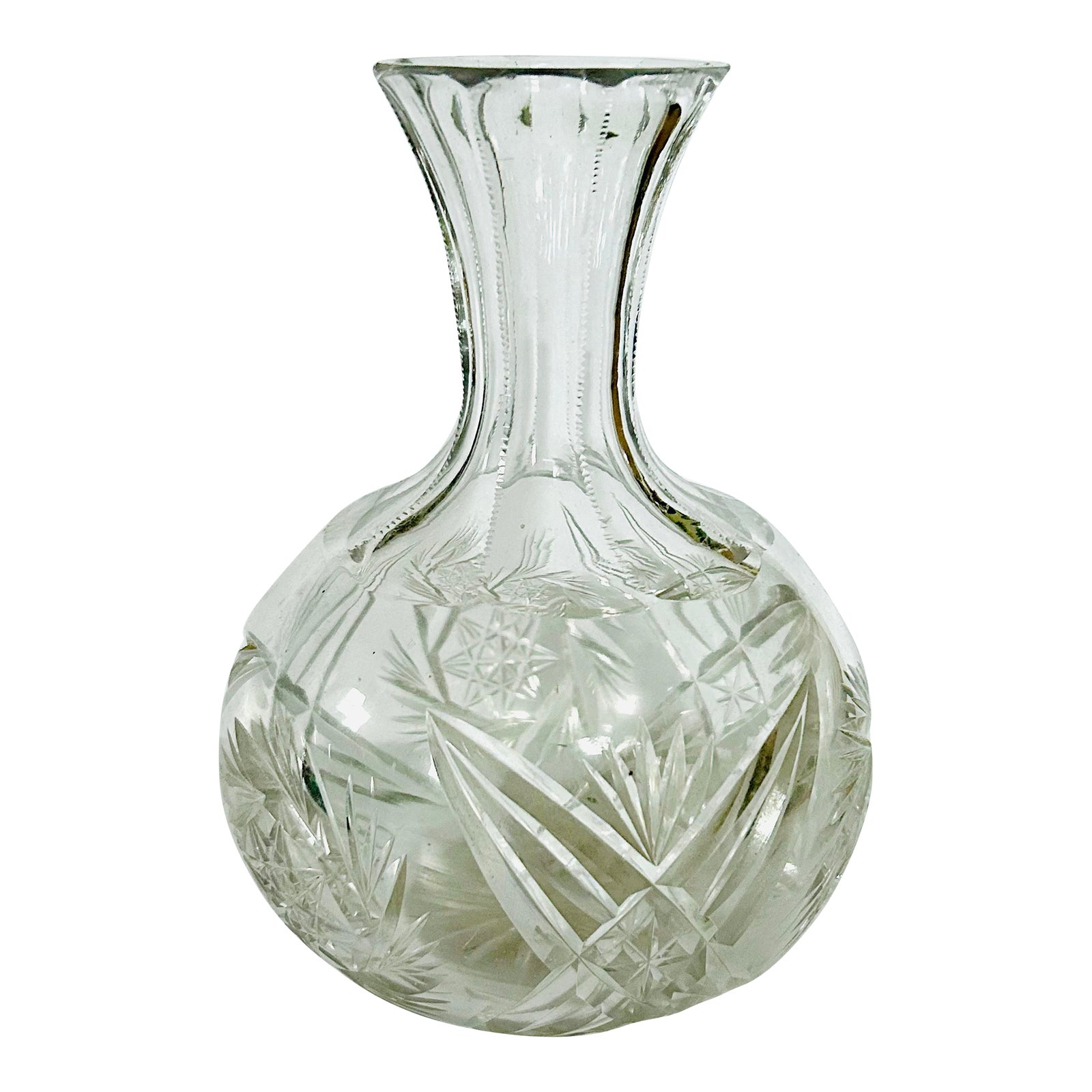 Abp American Brilliant Period Cut Glass Hobstar Fan Water Pitcher ...