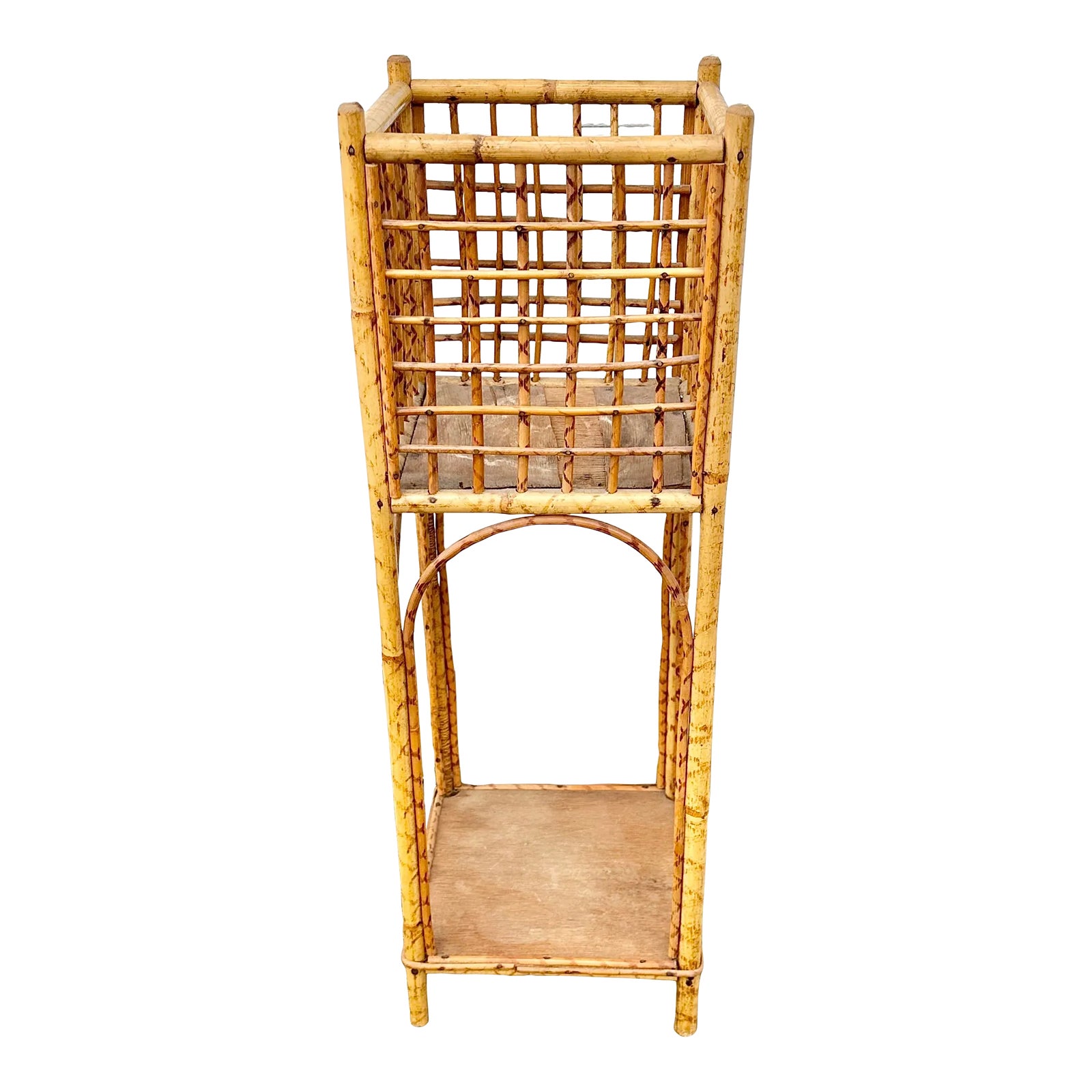 Vintage Tortoise Bamboo Plant Stand | Chairish
