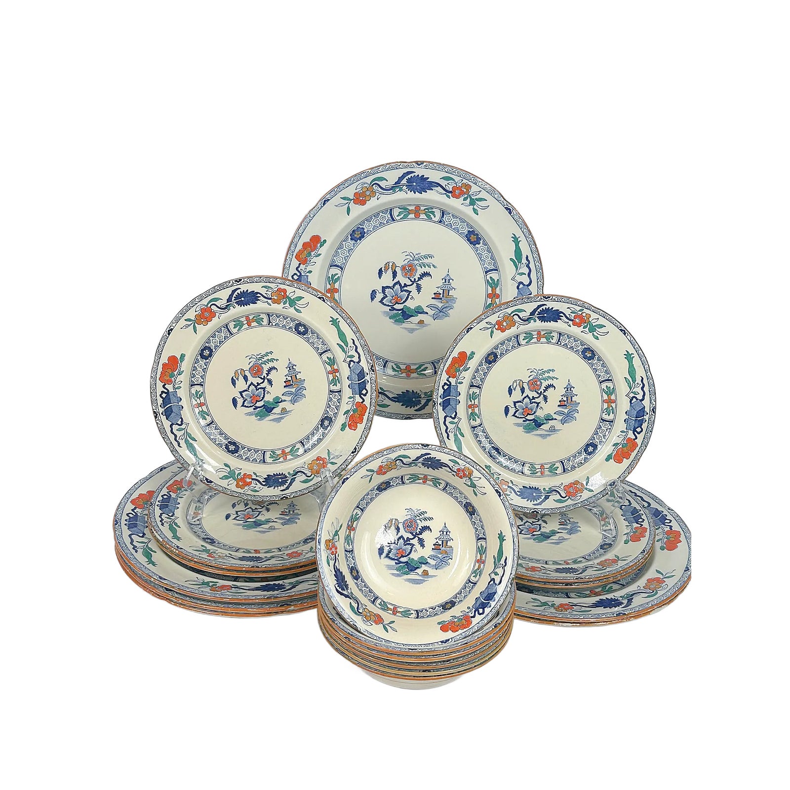 Antique Mason's Ironstone English Chinoiserie Dinnerware - Set of 18 ...