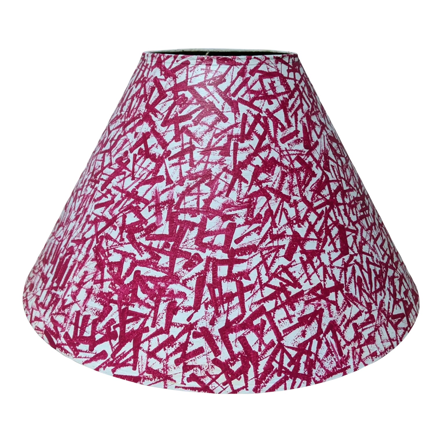 Custom Hand Painted Abstract "Linear Lines" Magenta Pink Lamp Shade ...