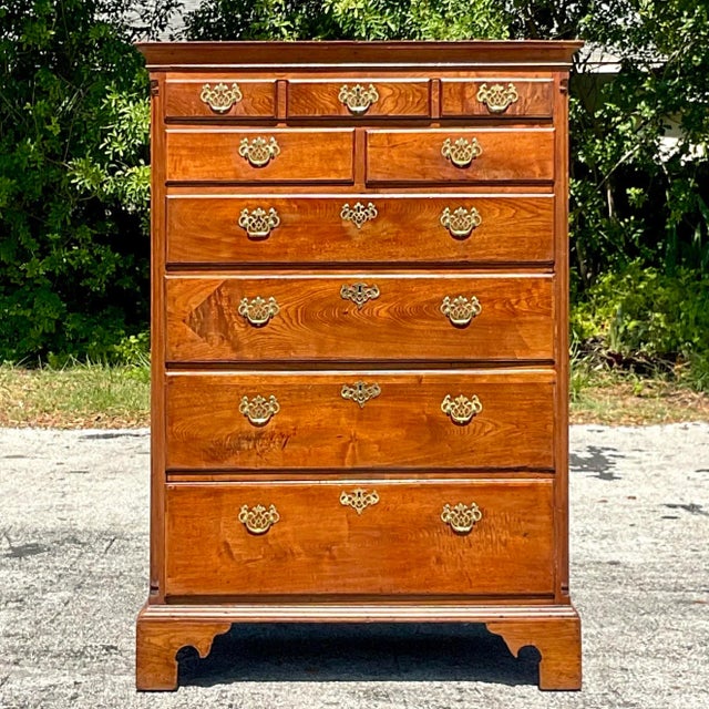 Vintage Boho Tall Chest of Drawers | Chairish