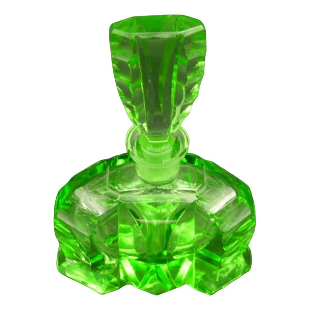 Green Art Deco Glass Flacon, 1930s | Chairish