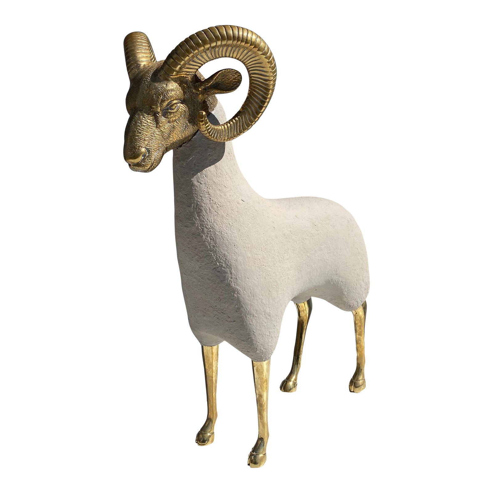 Brass Ram Sculpture | Chairish