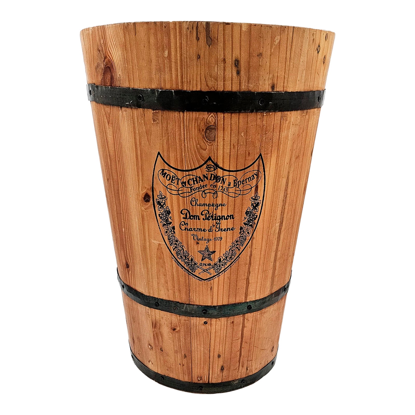 Moet Chandon Dom Perignon French XL Wooden Harvest Barrel, 1979 | Chairish