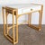 Boho Chic White Matte Laminate Bamboo Rattan Desk | Chairish