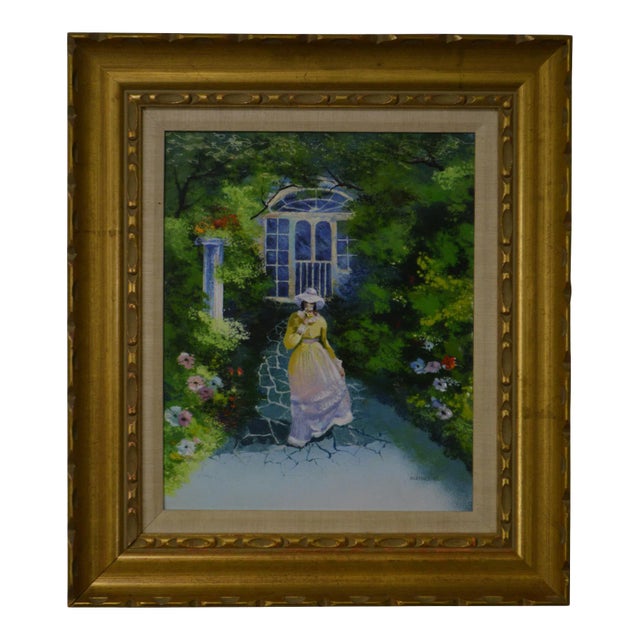 Parthesius Enamel on Copper Southern Belle Framed Painting | Chairish