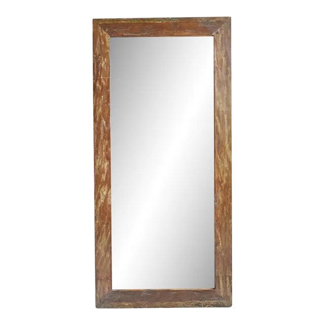 Reclaimed Teak Wood Frame Mirror | Chairish