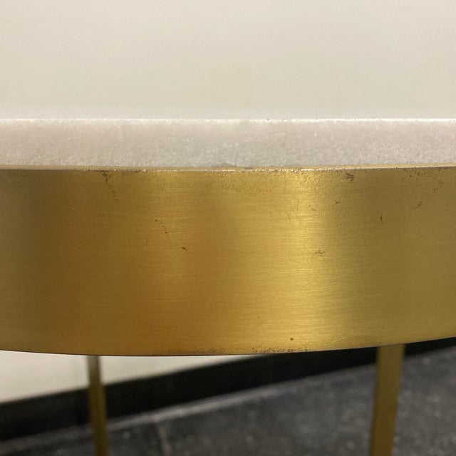 Marble and Brass Side Table | Chairish