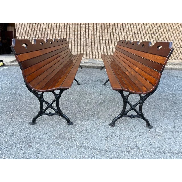 Early 20th Century Train Station Benches - Set of 2 | Chairish