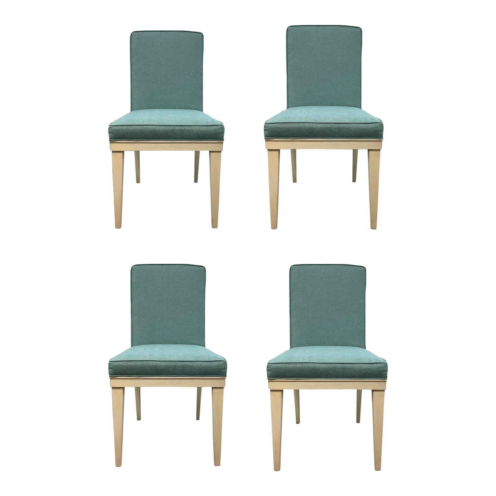 Theodore Alexander Modern Robin's Egg Blue Fret Work Dining Chairs Set ...