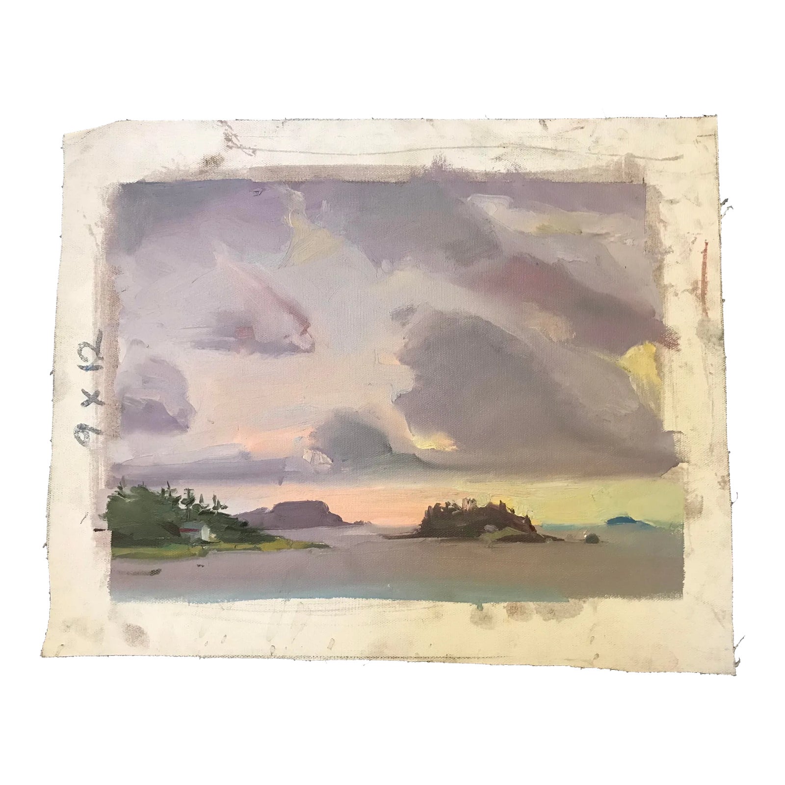 Lone Island Under Purple Skies Original Oil Painting by David Beynon ...
