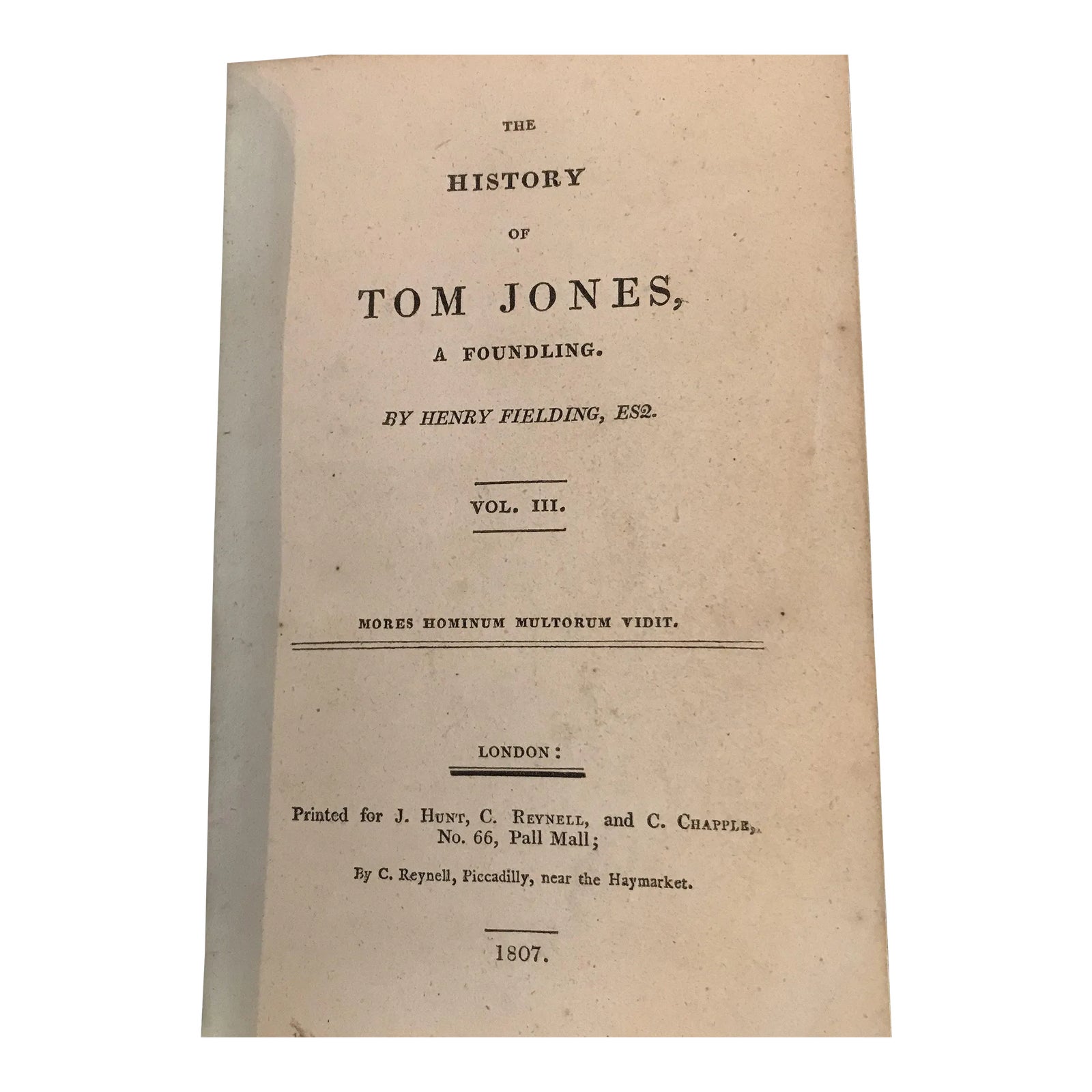 1807 British Tom Jones Book | Chairish