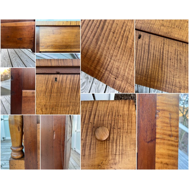 Early 19th Century Southeastern Region Sheraton Solid Tiger Maple & Cherry Chest of Drawers ...